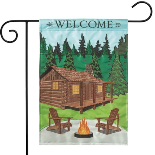 Welcome Cabin Appliqué Garden Flag | Klig's Kites