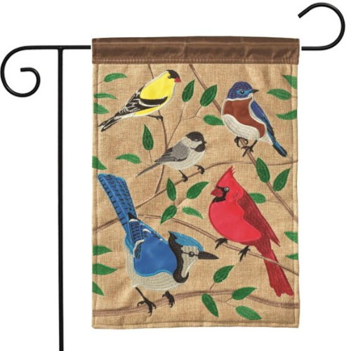 5 Songbirds Burlap Garden Flag | Klig's Kites